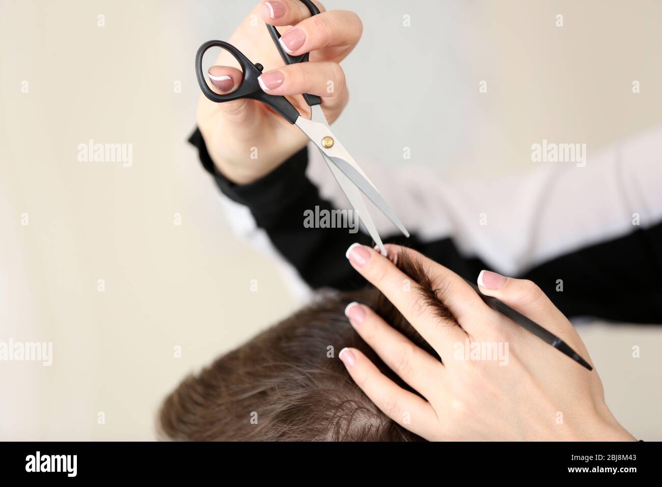 Professional hairdresser making haircut stylish hi-res stock ...