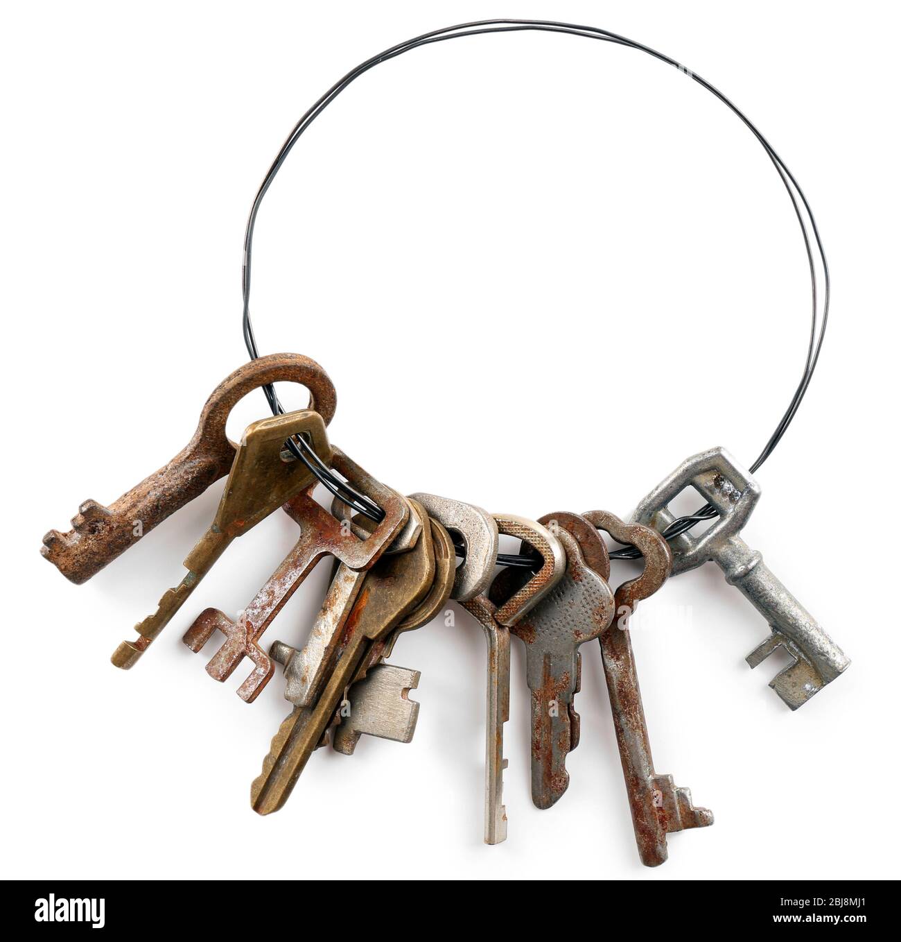 Bunch of old keys, isolated on white Stock Photo - Alamy