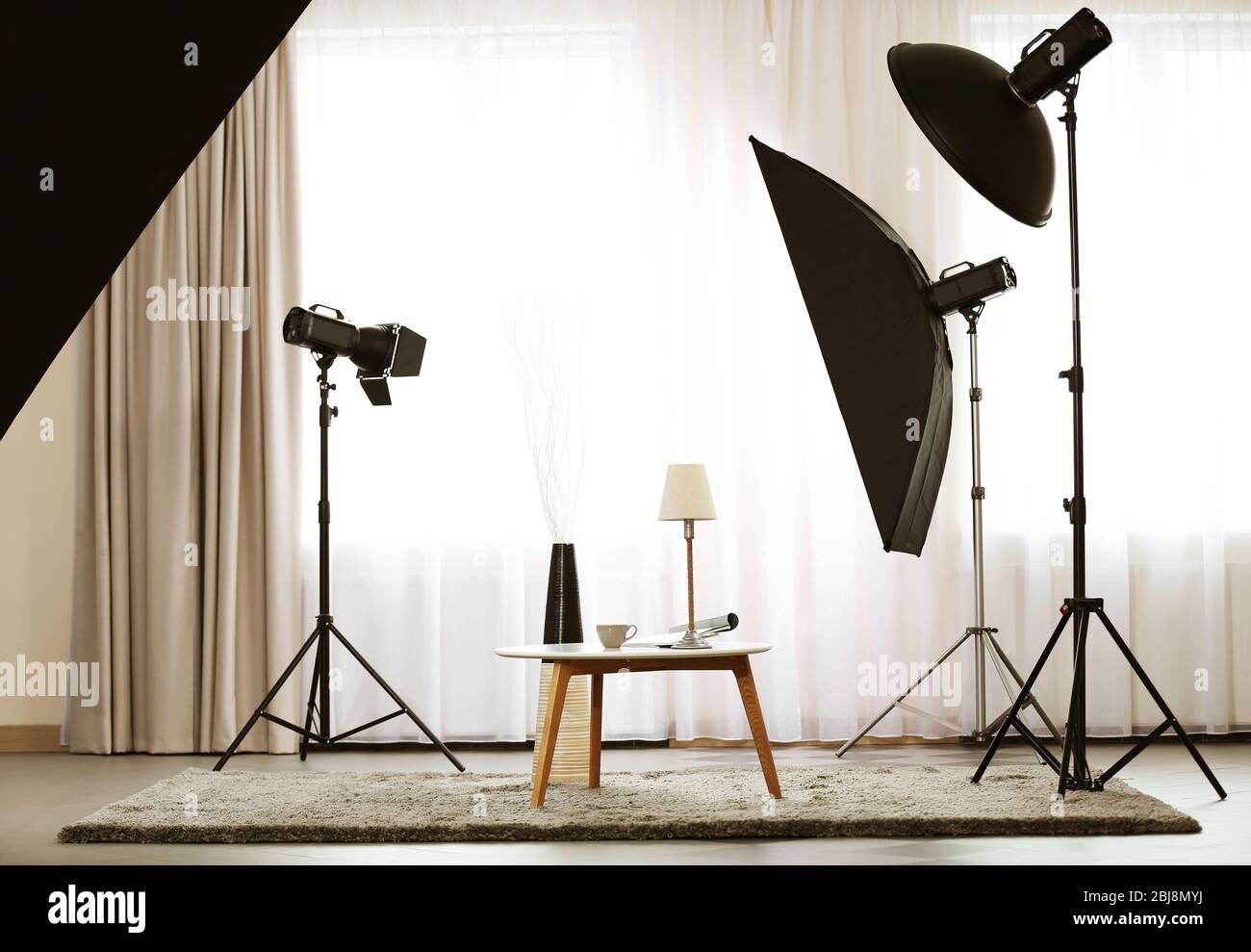 Photo studio with design interior of living room Stock Photo - Alamy