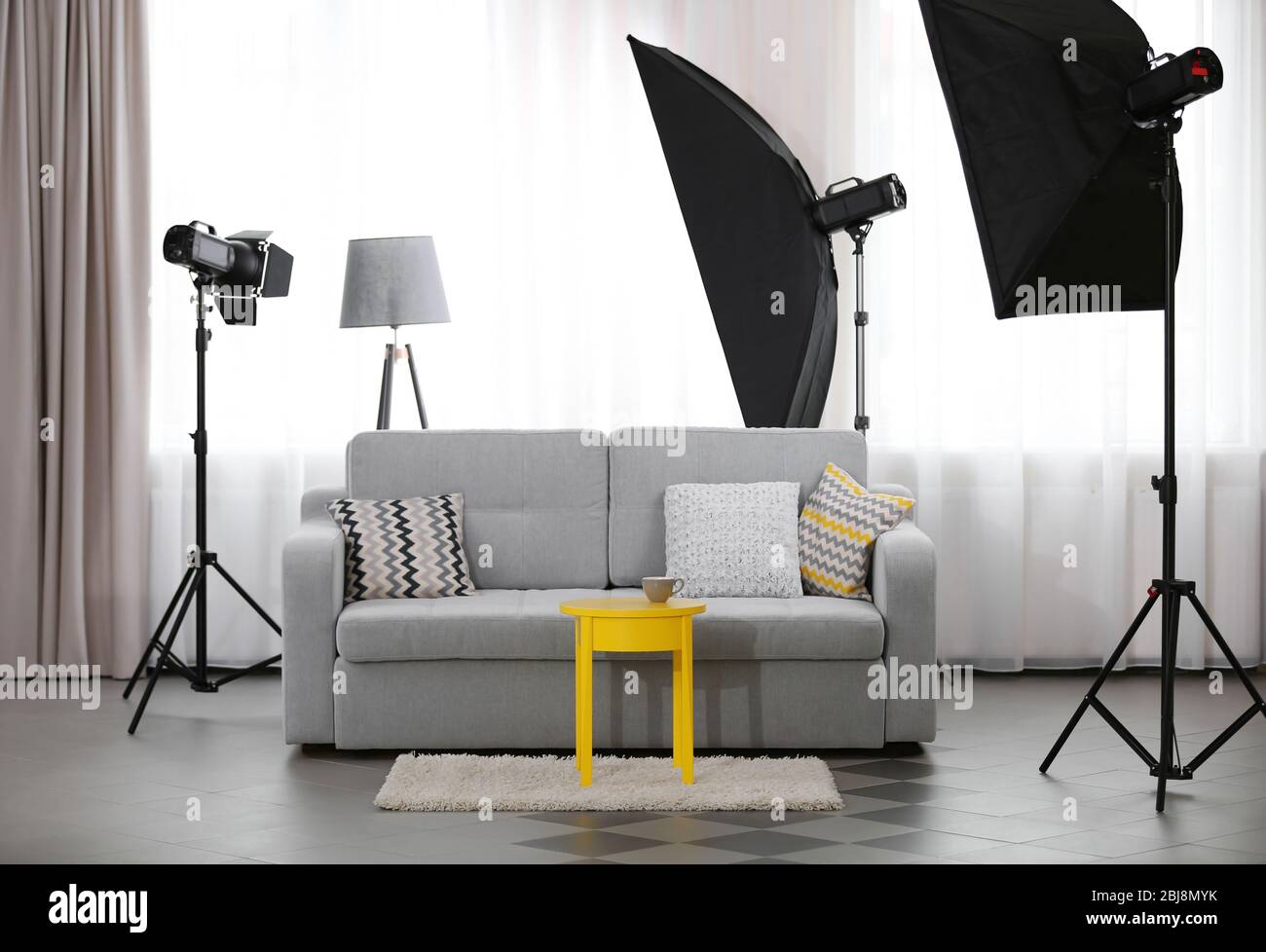 Photo studio with design interior of living room Stock Photo - Alamy