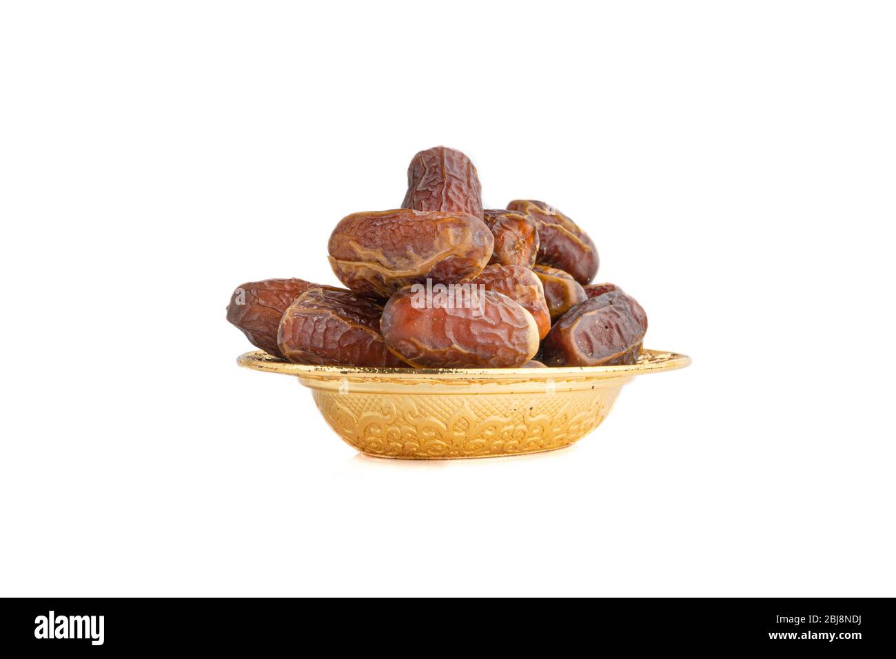 Date fruits or dry dates isolated on white background.Ramadan Kareem ...