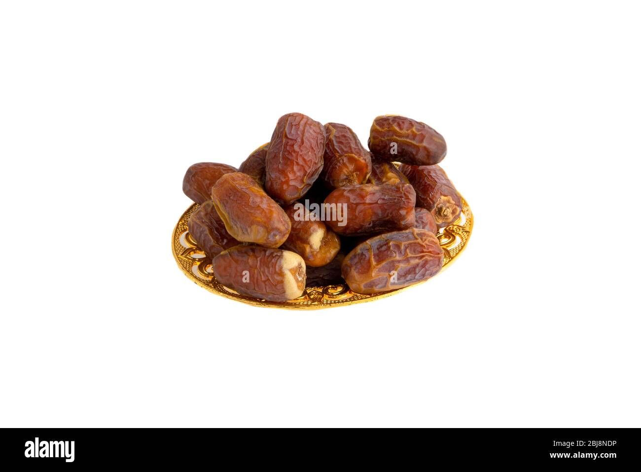 Date fruits or dry dates isolated on white background.Ramadan Kareem ...
