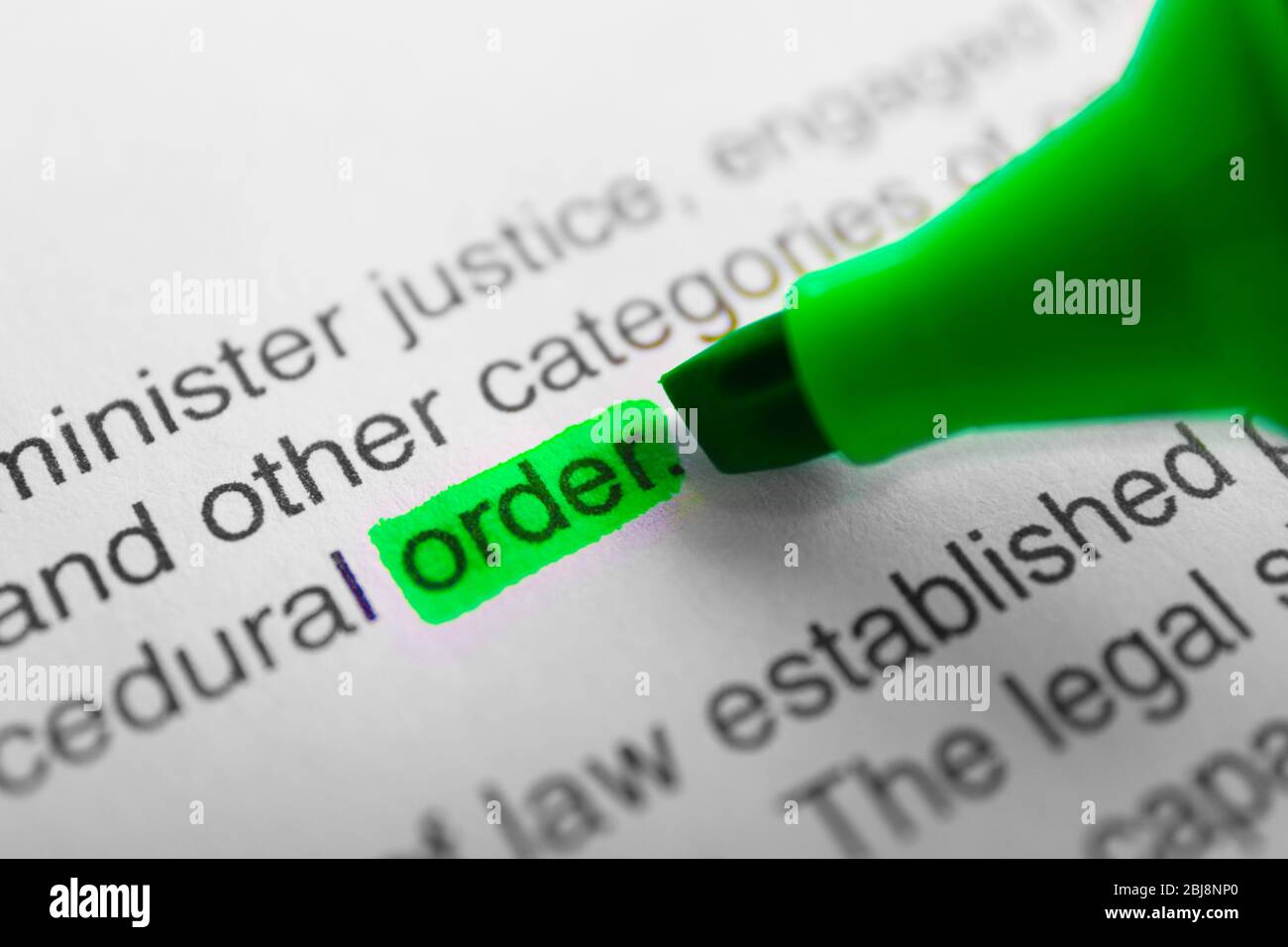 Word Order highlighted with a green marker Stock Photo - Alamy