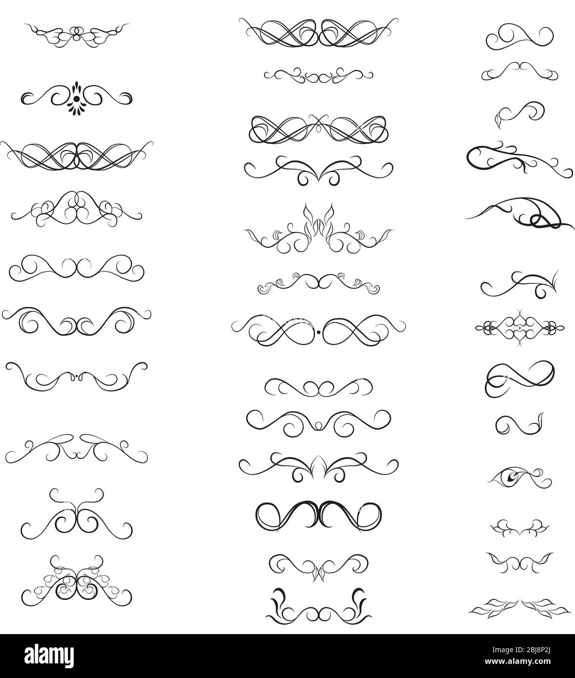 decorative text delimiters design elements set separator borders Stock ...