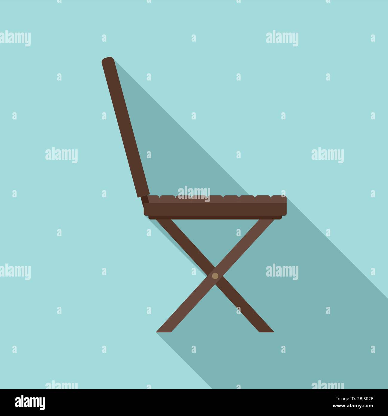 Portable wood chair icon. Flat illustration of portable wood chair ...