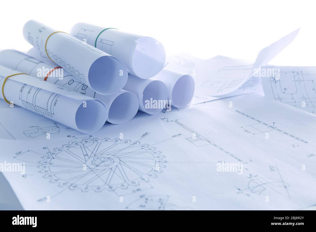Set of engineering drawings closeup Stock Photo - Alamy