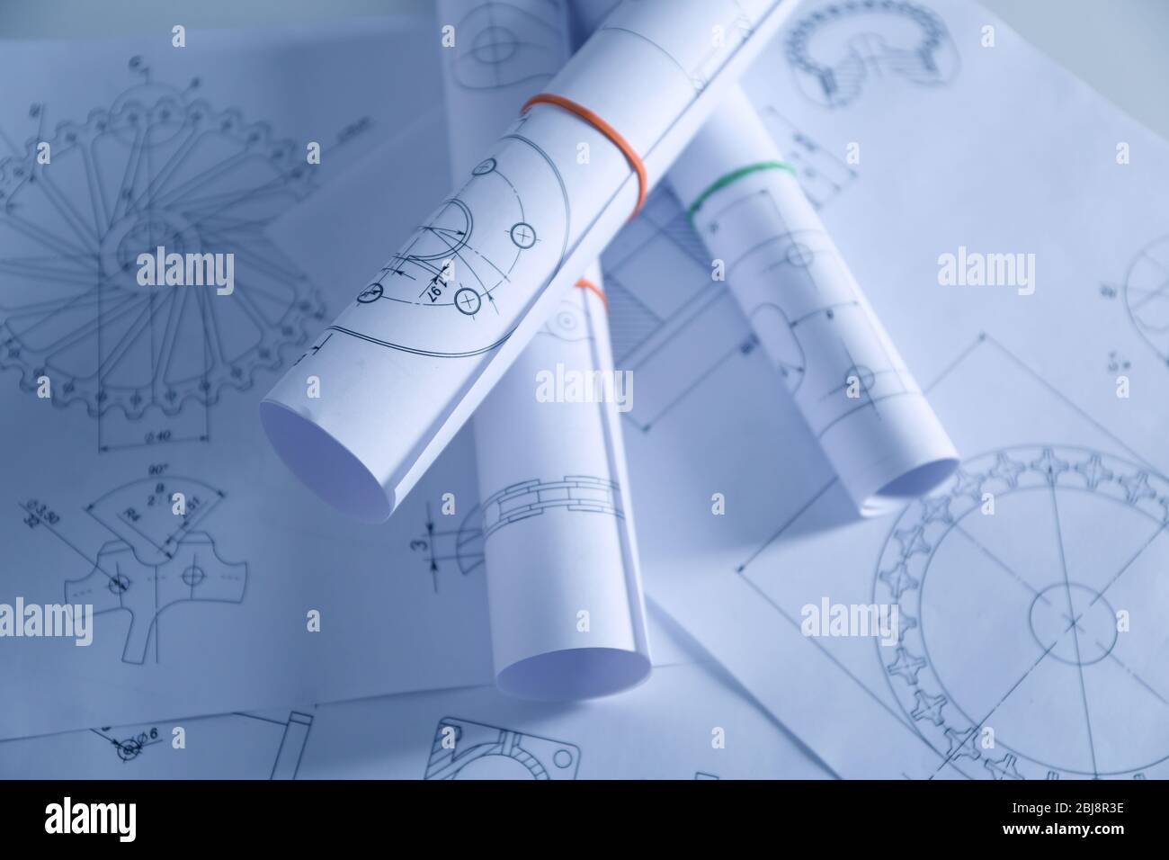 Set of engineering drawings closeup Stock Photo - Alamy