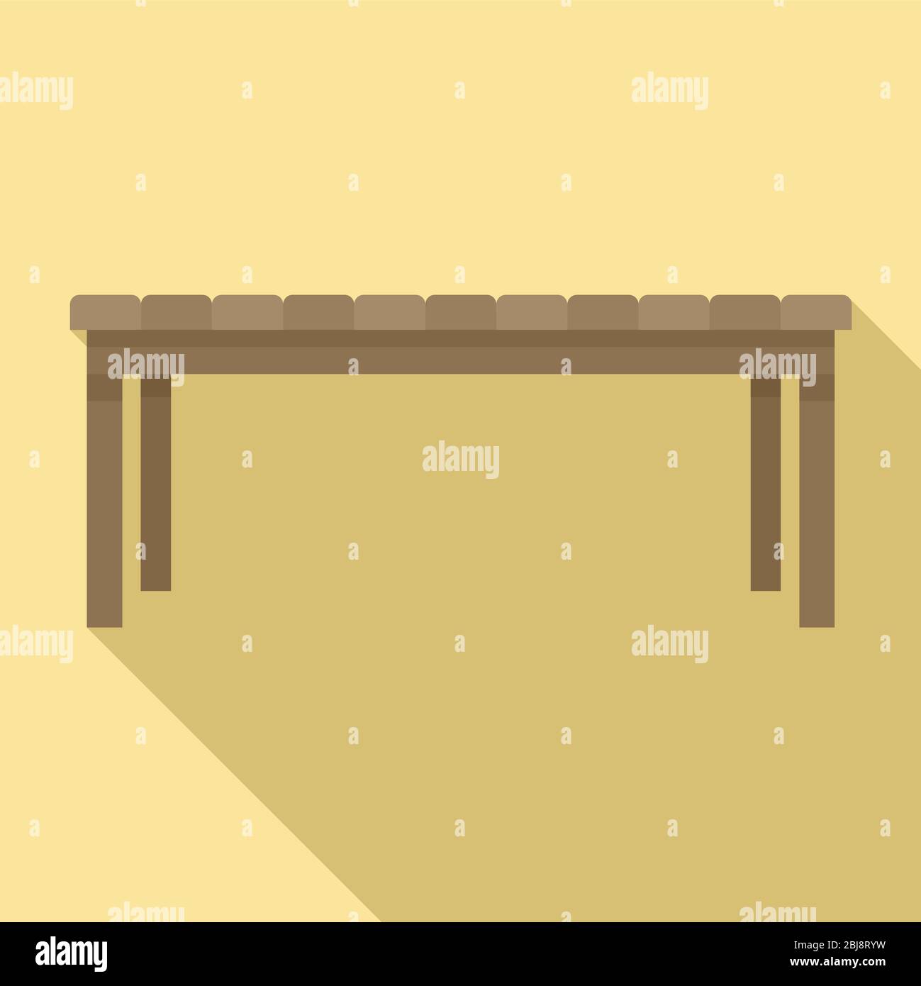 Wood long yard bench icon. Flat illustration of wood long yard bench ...