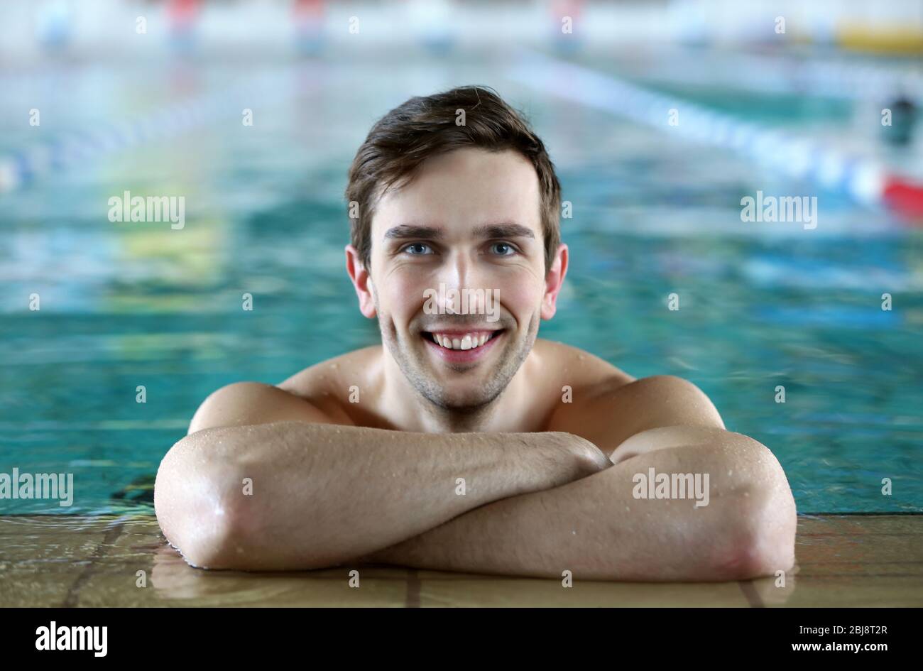 Handsome sporty man in the swimming pool Stock Photo - Alamy