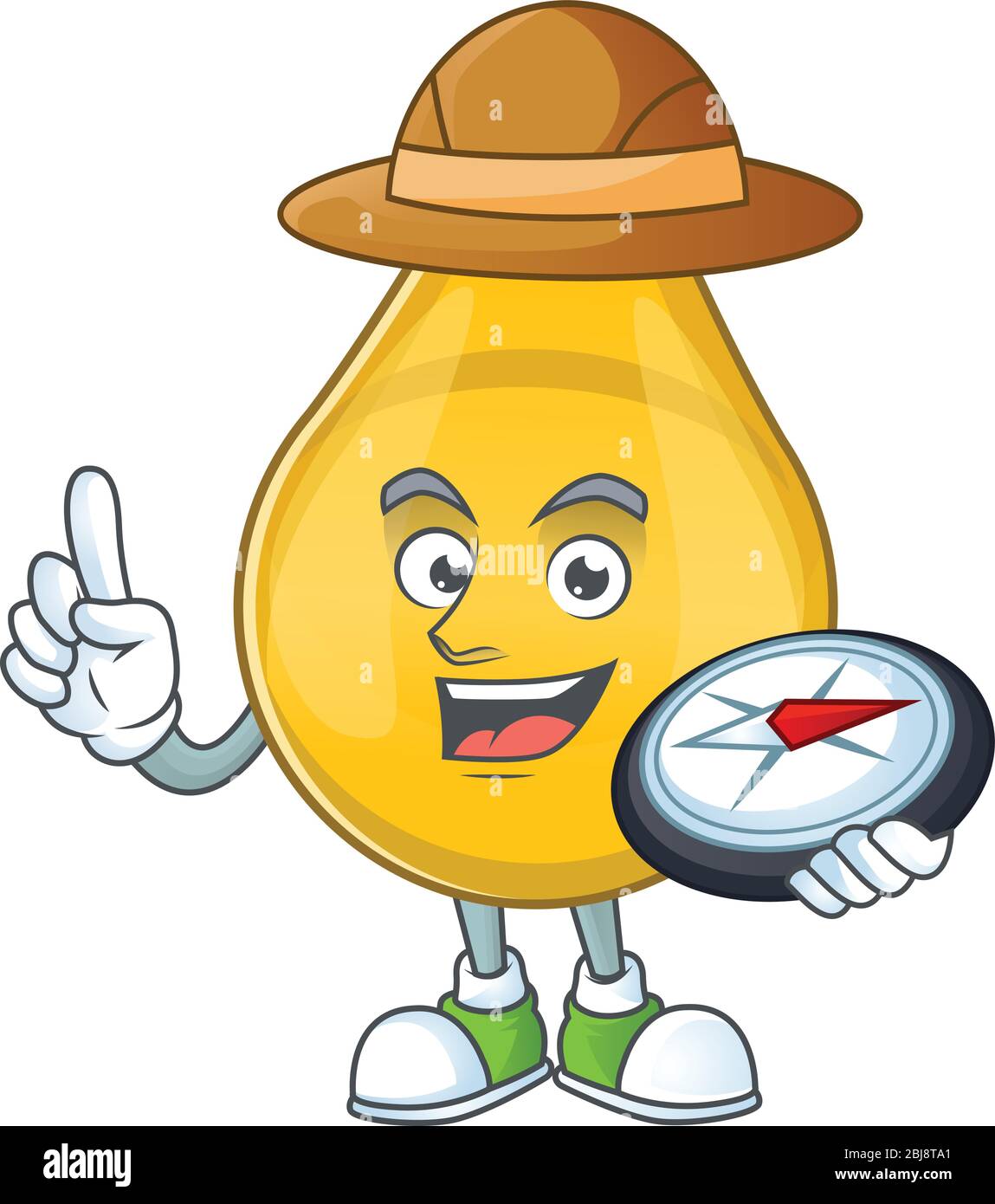 World explorer gold hair serum cartoon design style using compass Stock ...