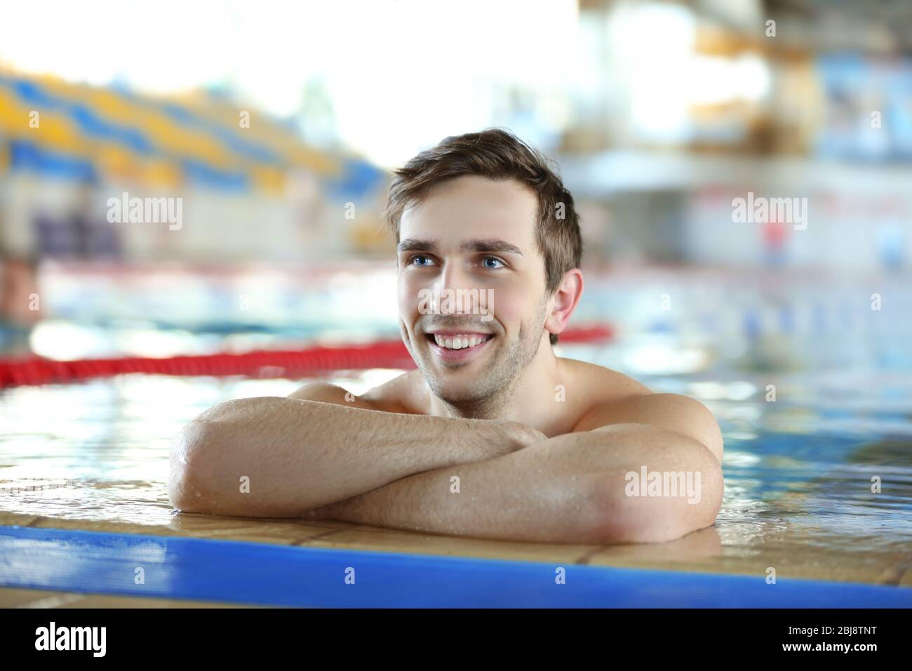 Handsome sporty man in the swimming pool Stock Photo - Alamy