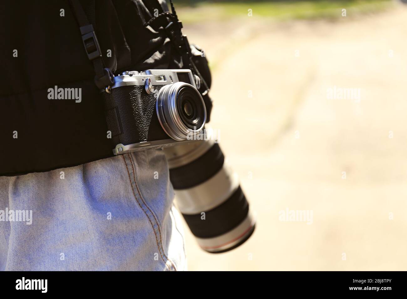 Modern and old cameras, closeup Stock Photo - Alamy