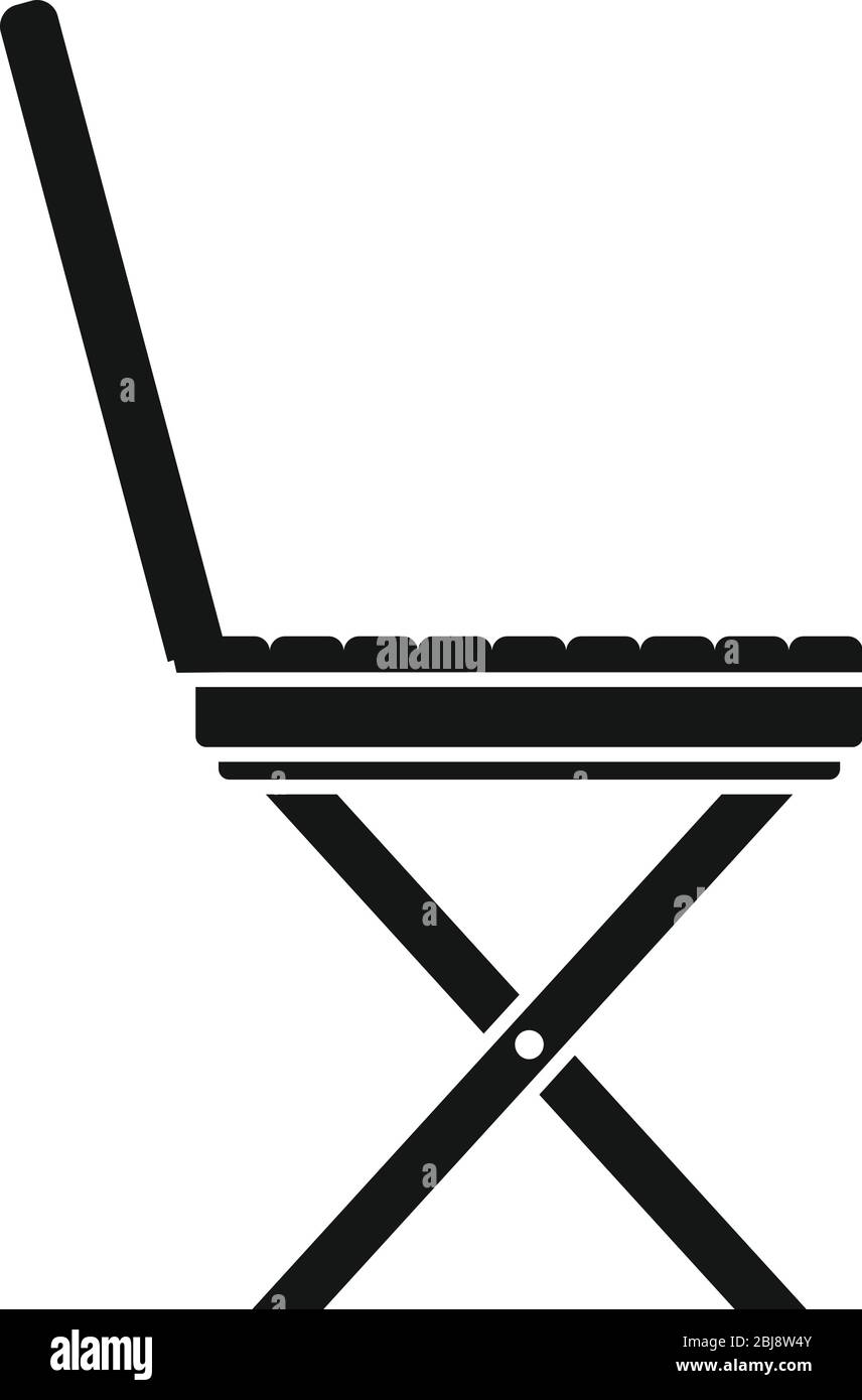 Portable wood chair icon. Simple illustration of portable wood chair ...
