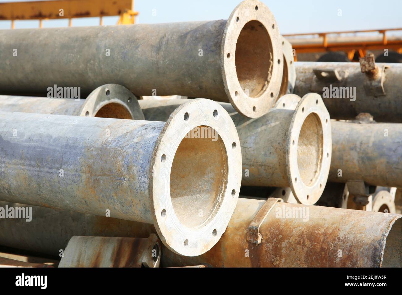 Stack of metal pipes Stock Photo - Alamy