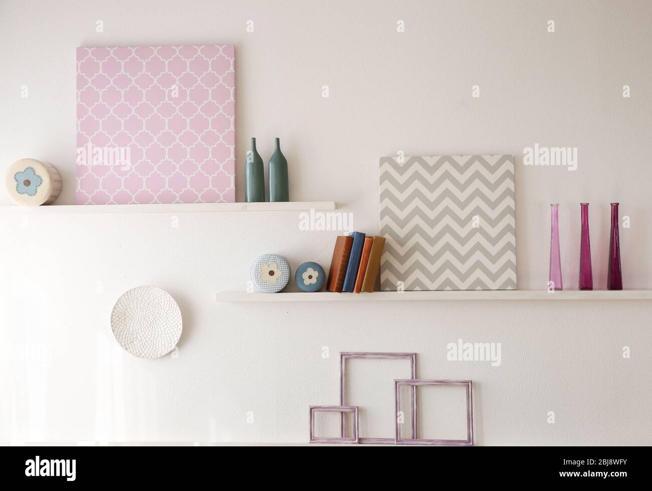 Stylish room interior on white wall background Stock Photo - Alamy