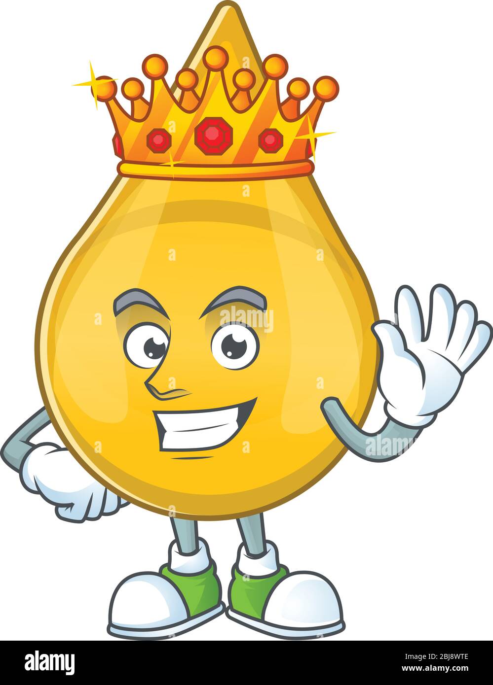 The Charismatic King of gold hair serum cartoon character design ...