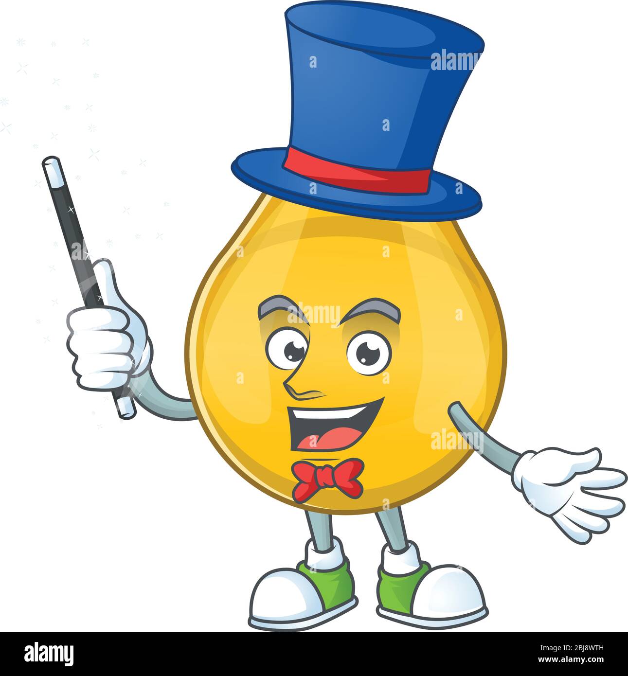 Talented gold hair serum Magician cartoon design style Stock Vector ...