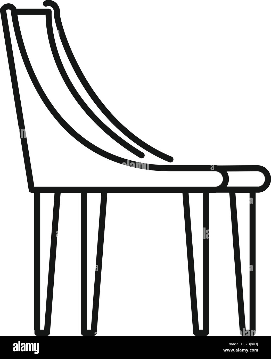 Kitchen modern chair icon. Outline kitchen modern chair vector icon for ...
