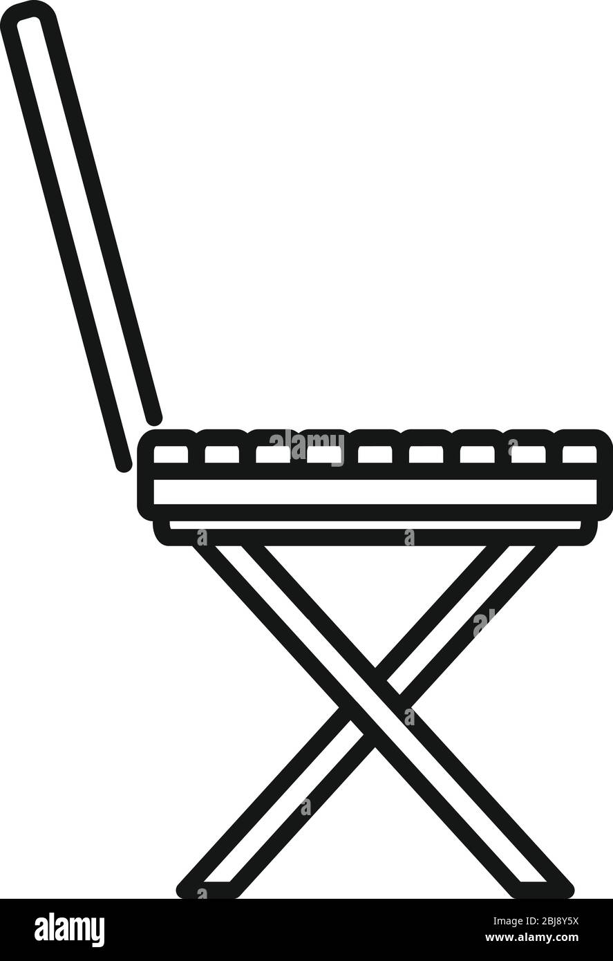 Portable wood chair icon. Outline portable wood chair vector icon for ...