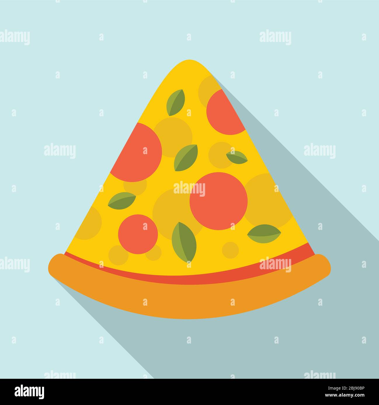 Delicious pizza slice icon. Flat illustration of delicious pizza slice ...