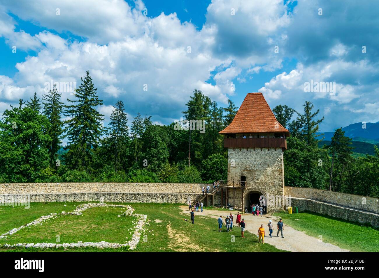 The archers' tower Bathory, Rasnov Citadel, Brasov, Romania Stock Photo ...