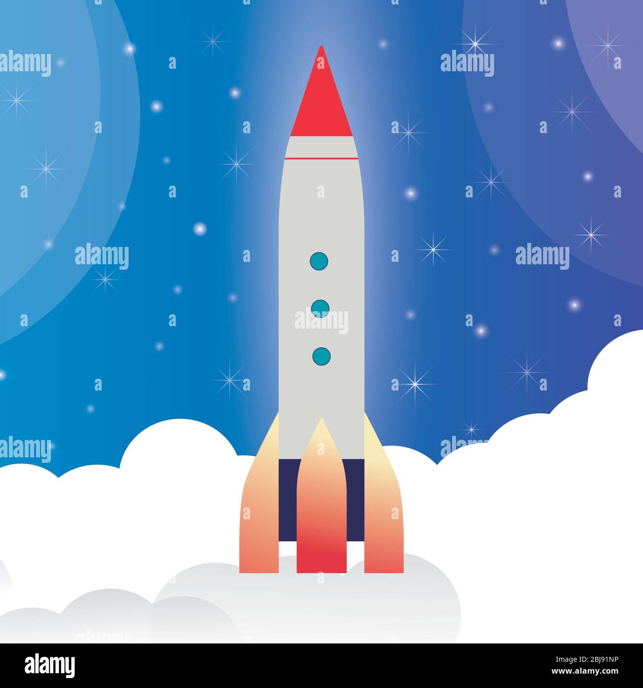 Concept rocket launch. Space travel to the moon. Project start up and ...