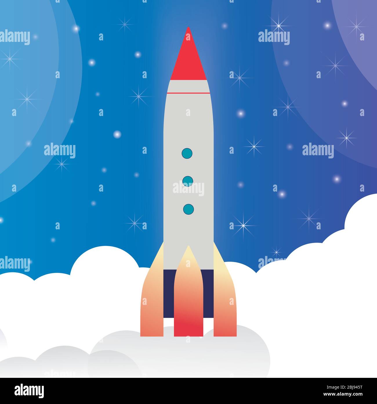 Concept rocket launch. Space travel to the moon. Project start up and ...