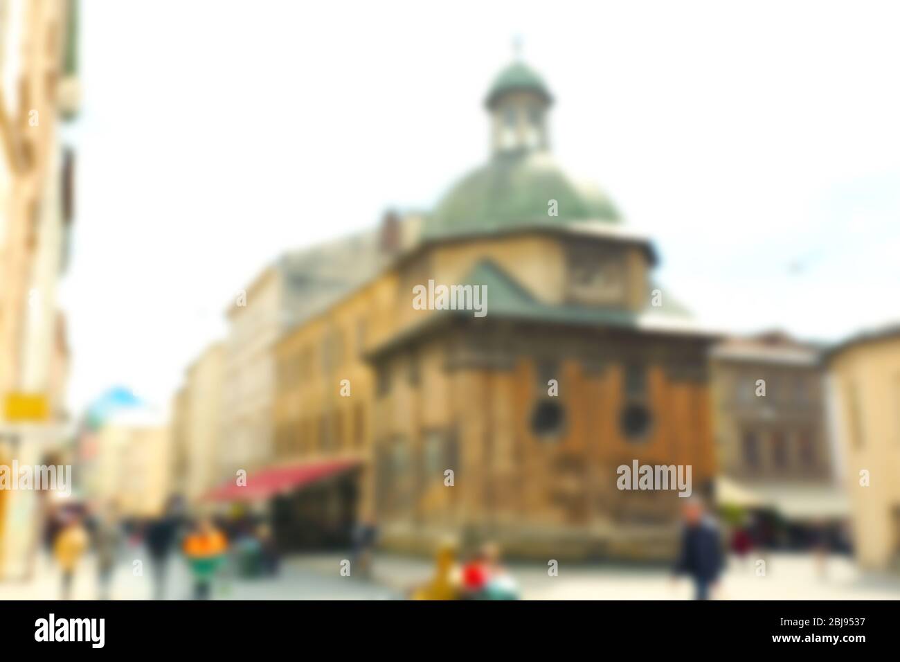 Blurred background: old buildings Stock Photo - Alamy
