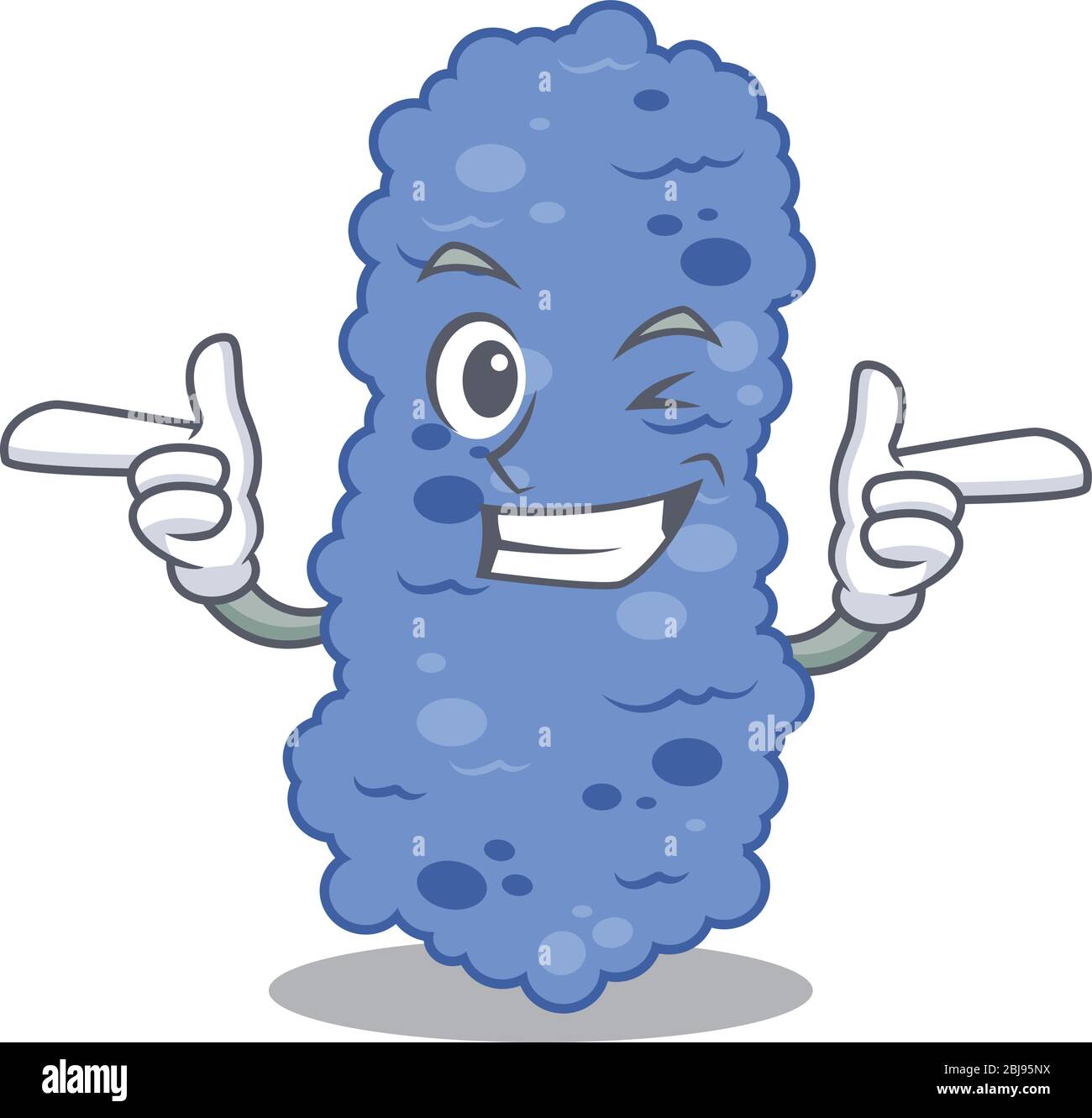 Cartoon design concept of burkholderia bacteria with funny wink eye ...