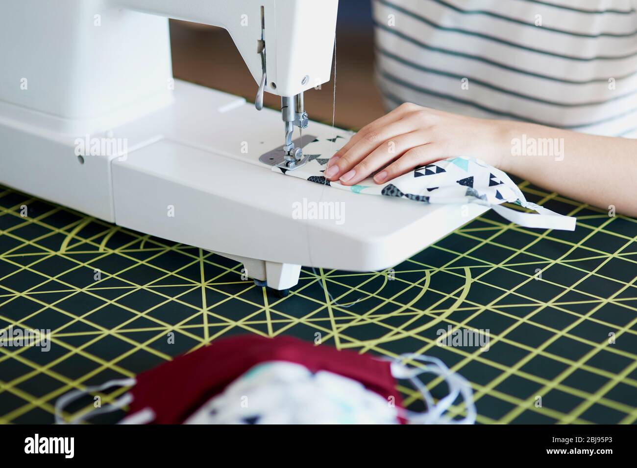 Detail of face mask sewed at home Stock Photo - Alamy