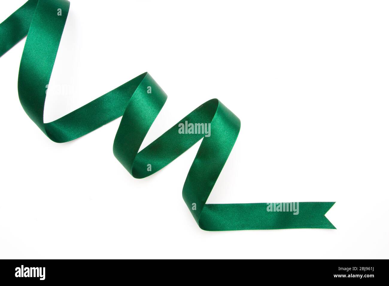 green ribbon border isolated on white background Stock Photo - Alamy