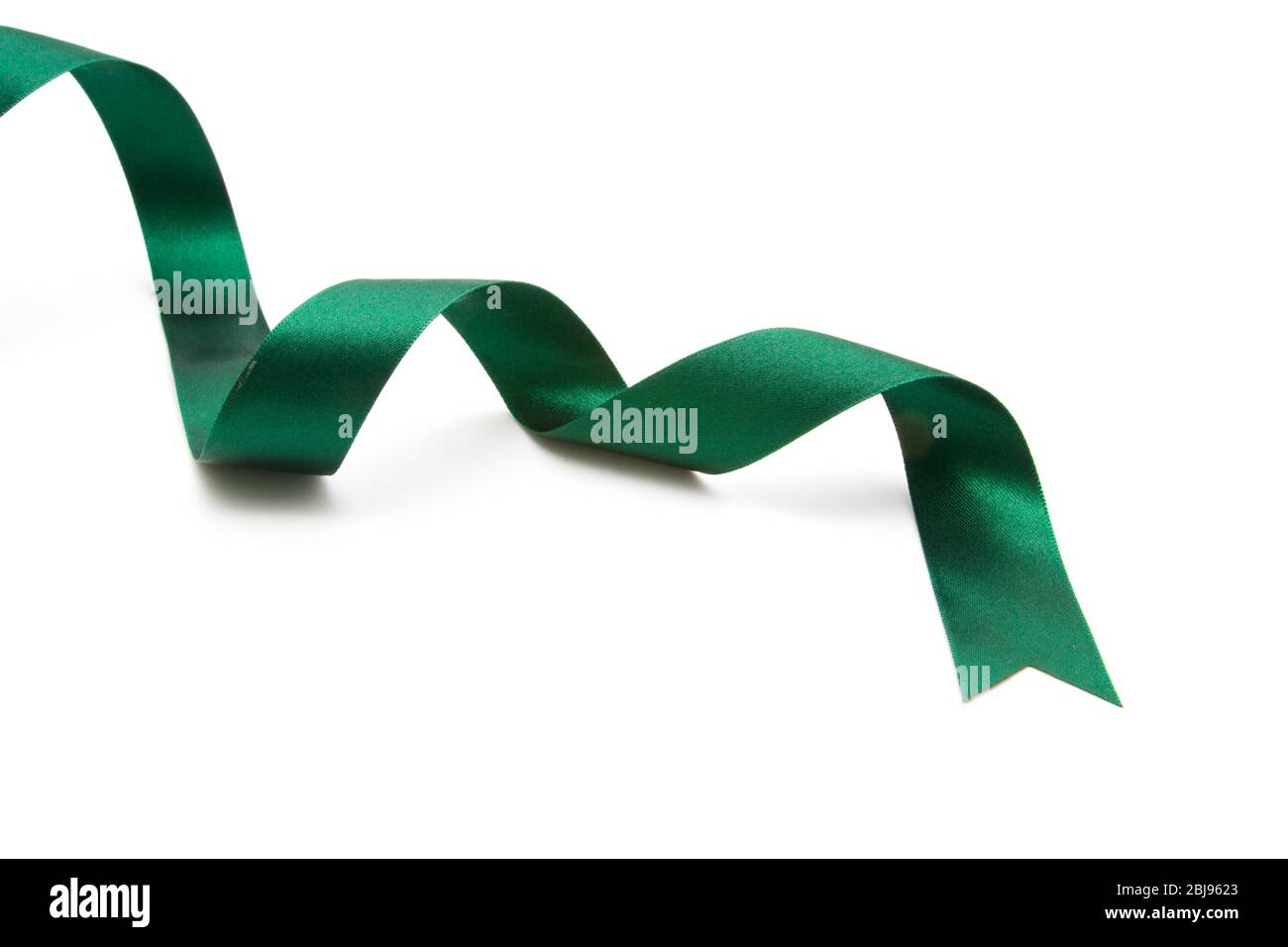 green ribbon border isolated on white background Stock Photo - Alamy