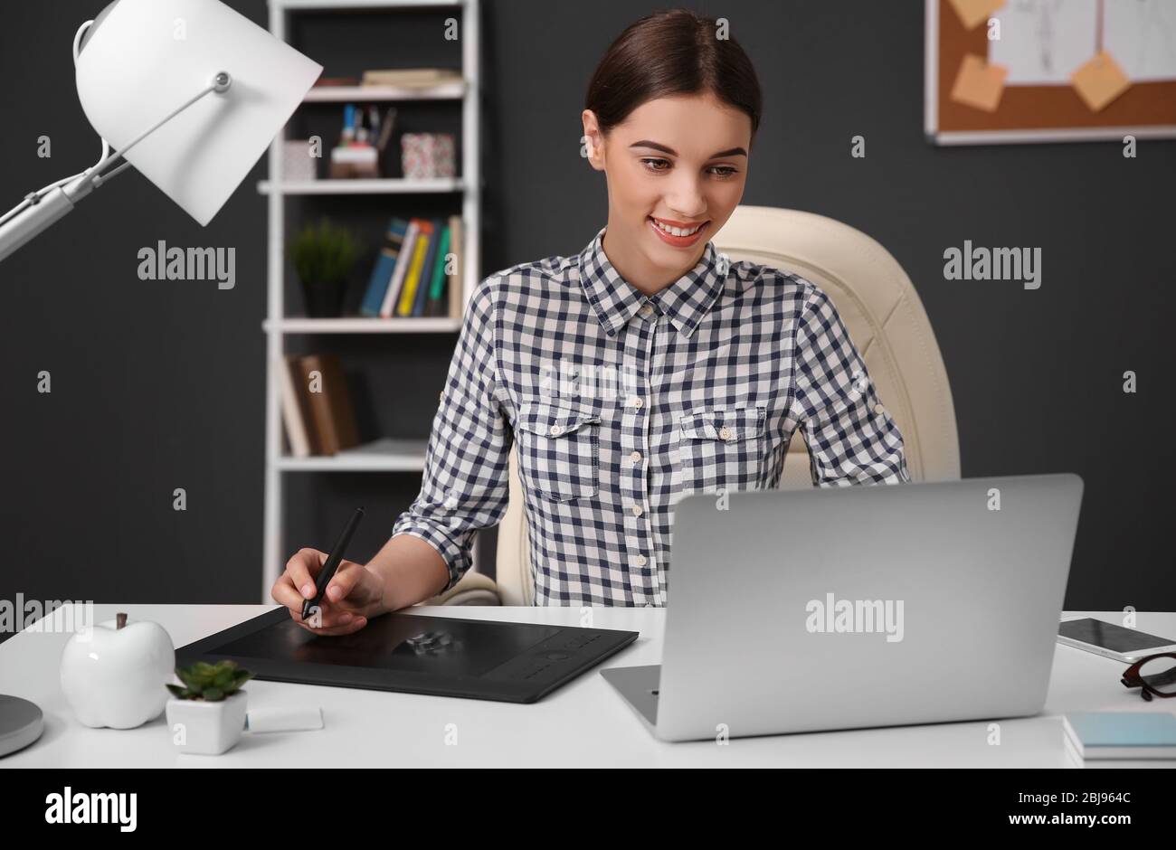 Woman artist creating painting using hi-res stock photography and ...