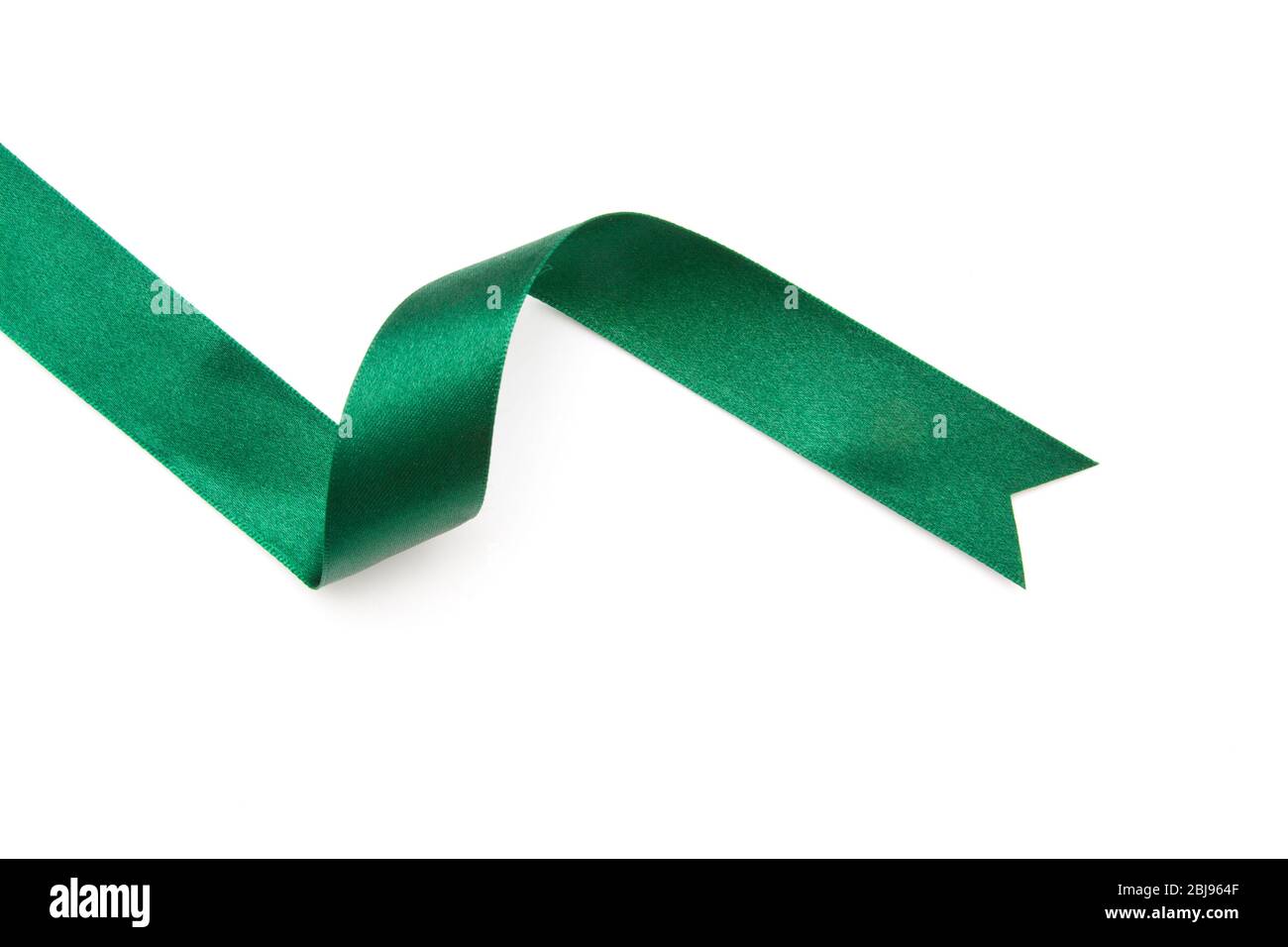 green ribbon border isolated on white background Stock Photo - Alamy