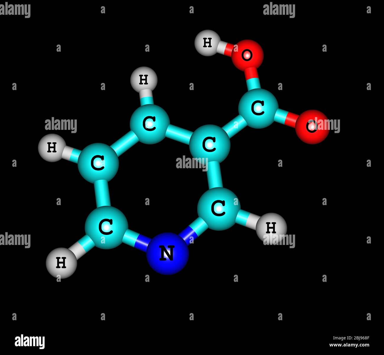 Vitamin B3 Niacin Molecule Chemical High Resolution Stock Photography ...
