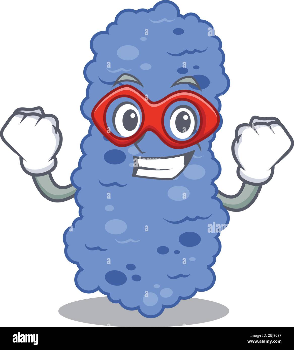 A cartoon character of burkholderia bacteria performed as a Super hero ...