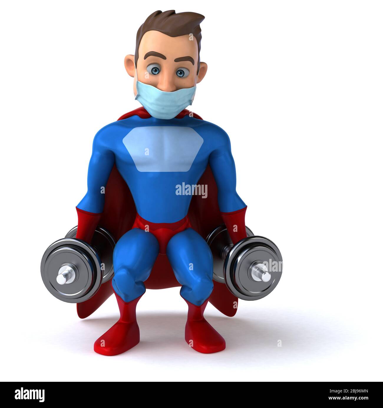3D illustration of a cartoon character with a mask Stock Photo - Alamy