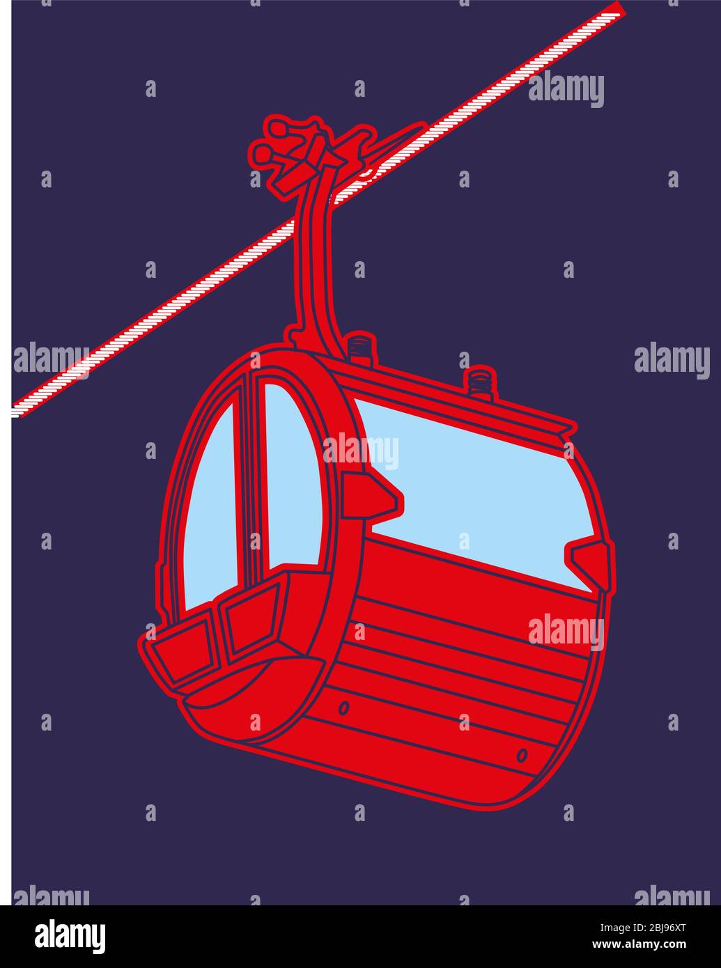Cable car cabin - Vector Illustration Stock Vector Image & Art - Alamy