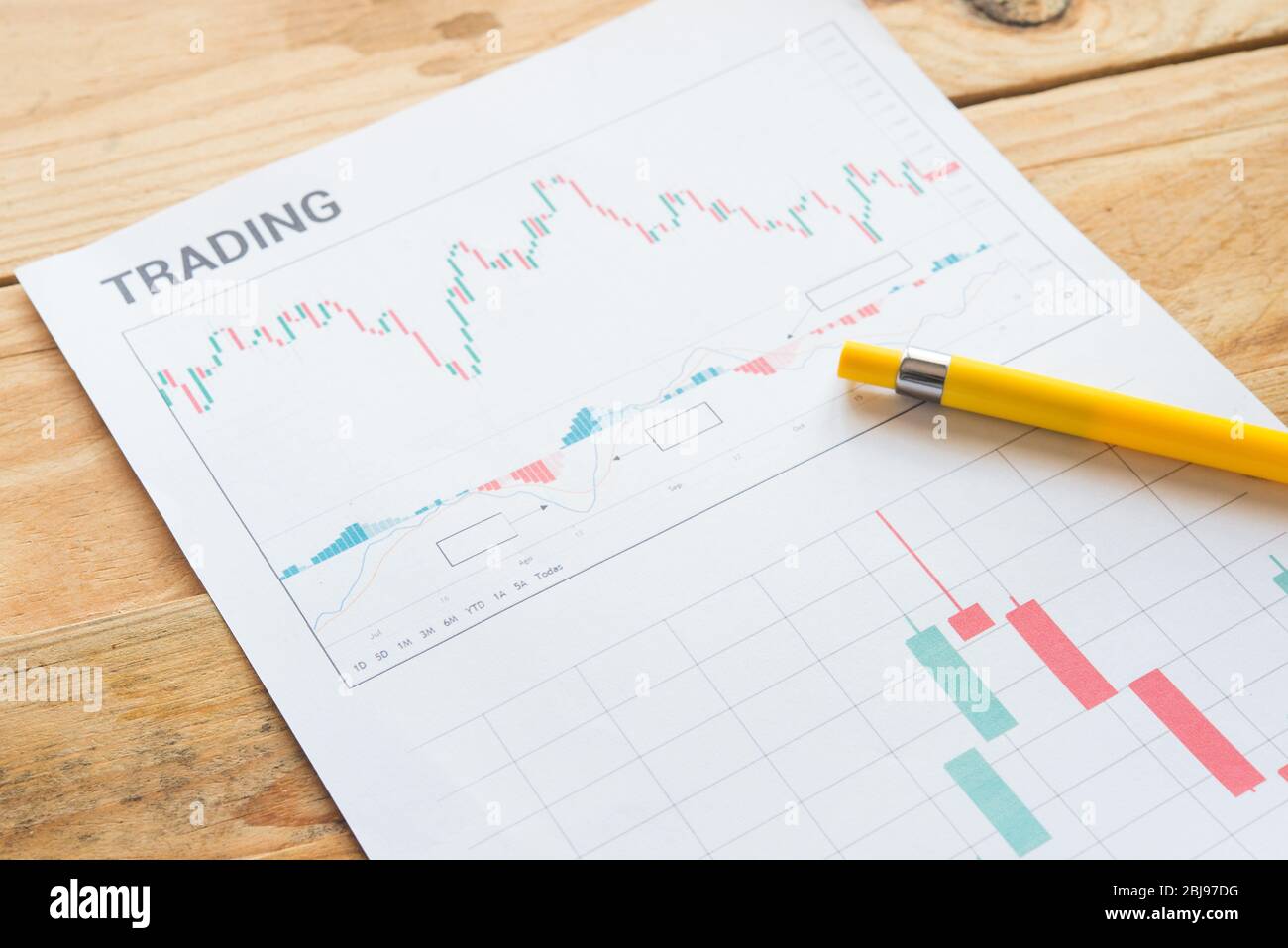 Trade Graph Chart Concept top view Stock Photo - Alamy