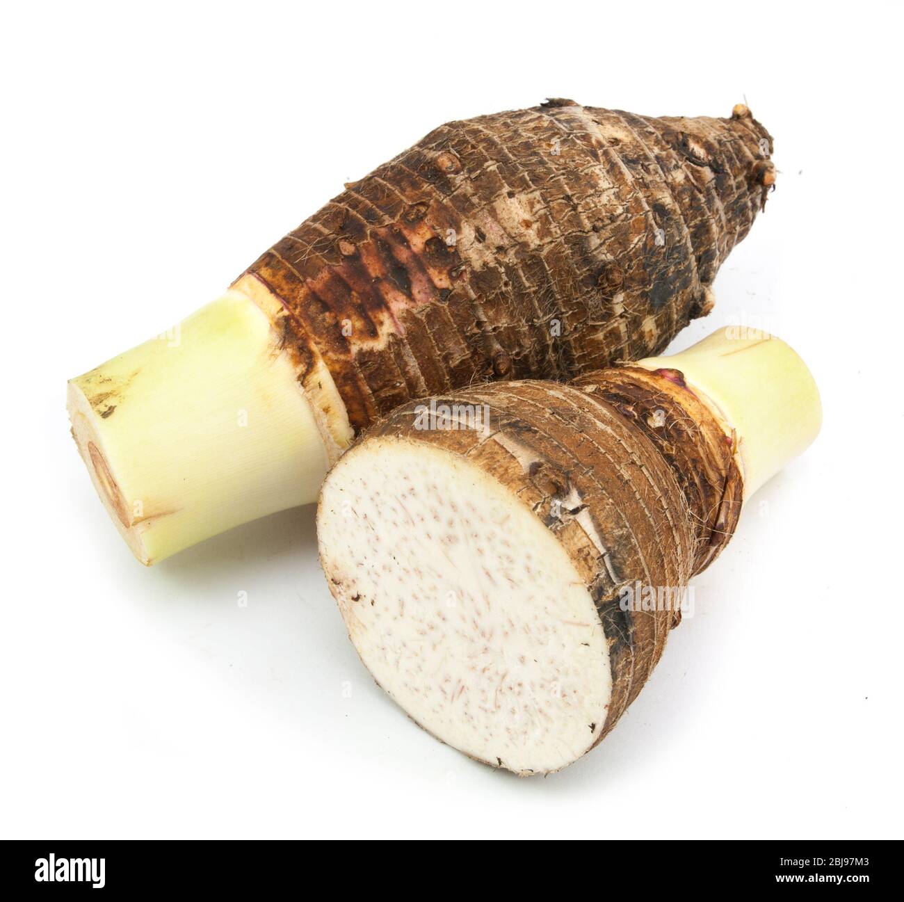 slice of taro isolated on white background Stock Photo - Alamy