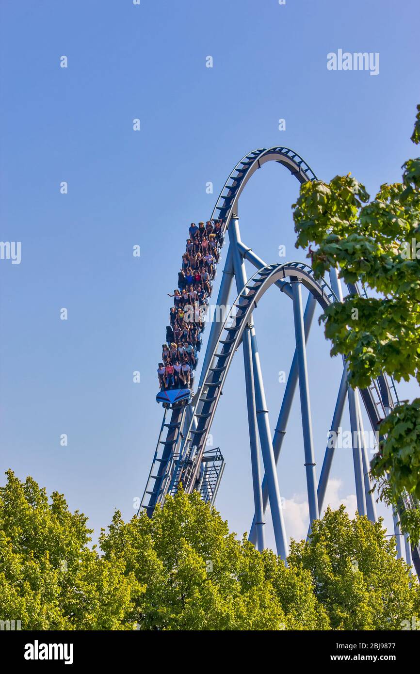 Roller coaster in Europapark, Rust, Germany Stock Photo - Alamy