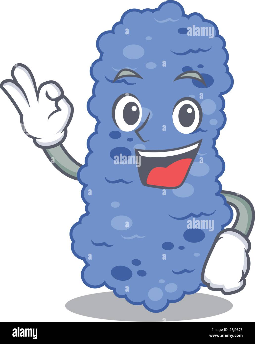 Burkholderia bacteria mascot design style with an Okay gesture finger ...