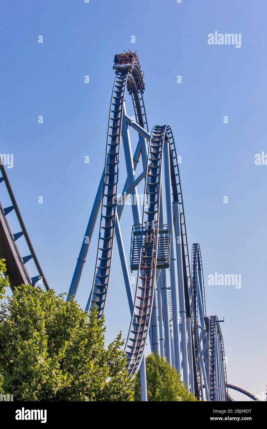 Roller coaster in Europapark, Rust, Germany Stock Photo - Alamy