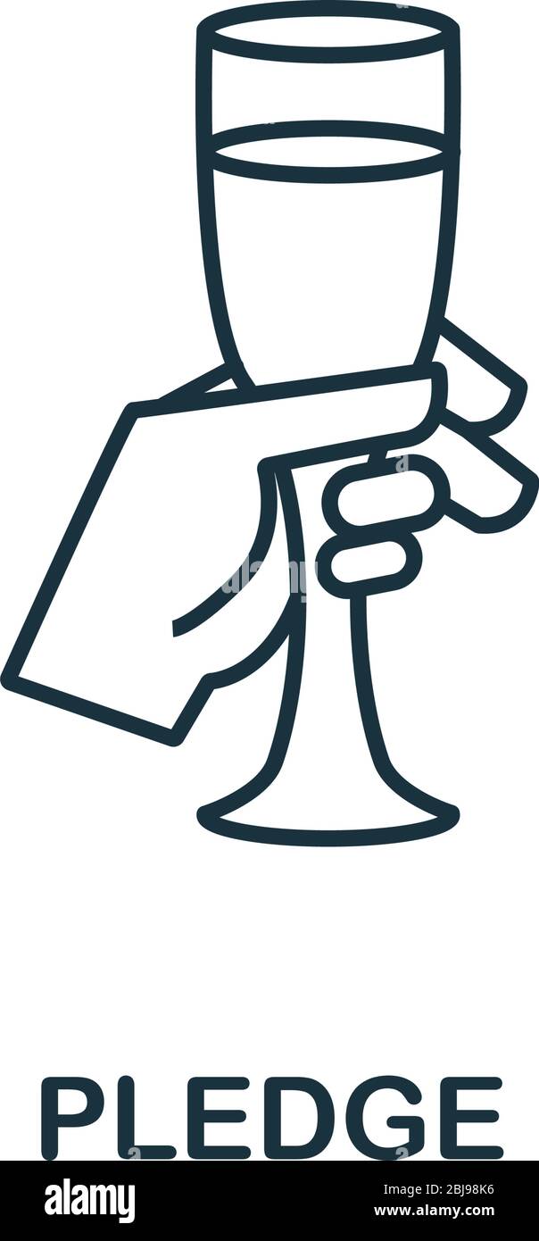 Pledge icon from party collection. Simple line element pledge for ...