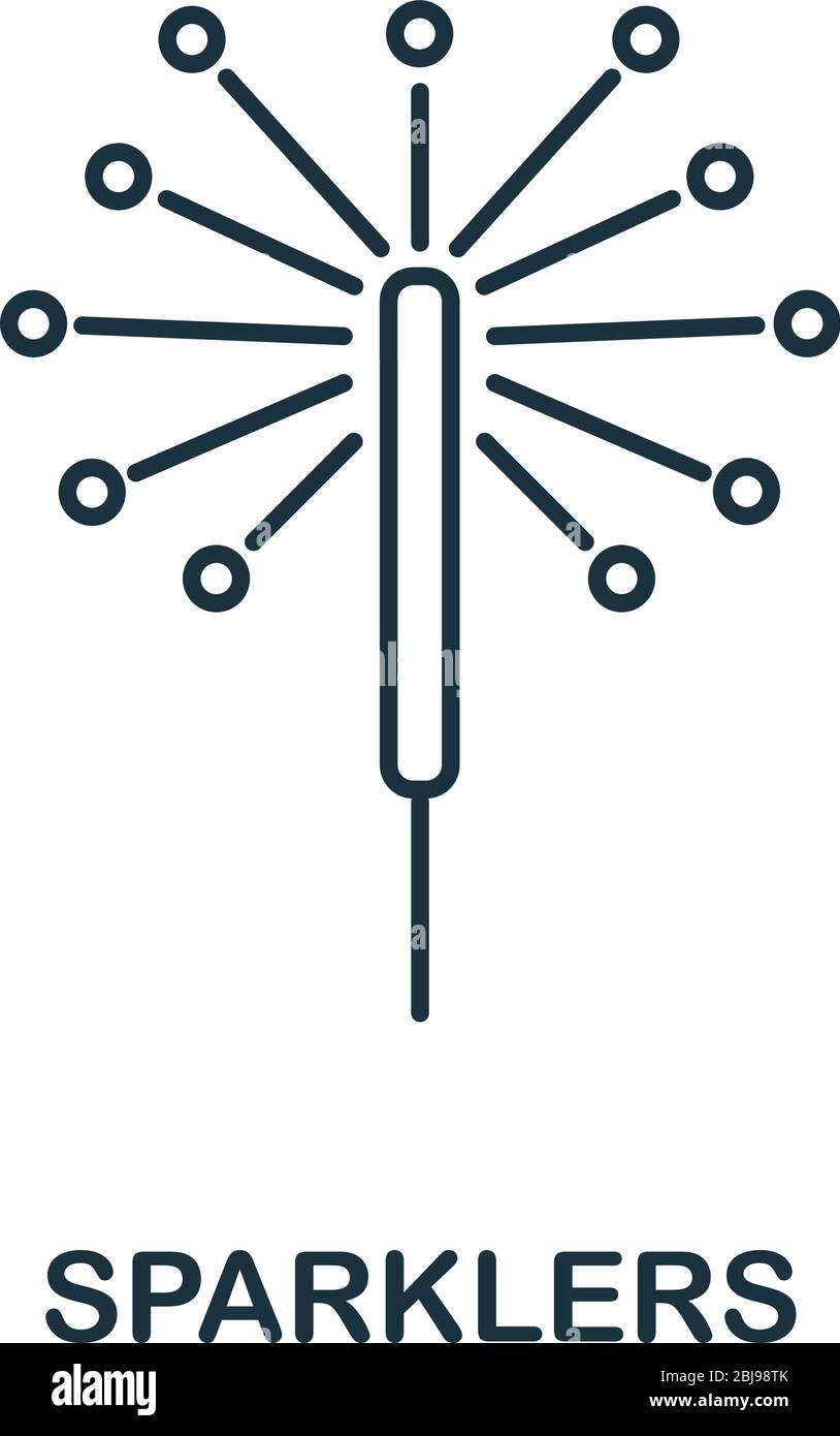 Sparklers icon from party collection. Simple line element Sparklers ...