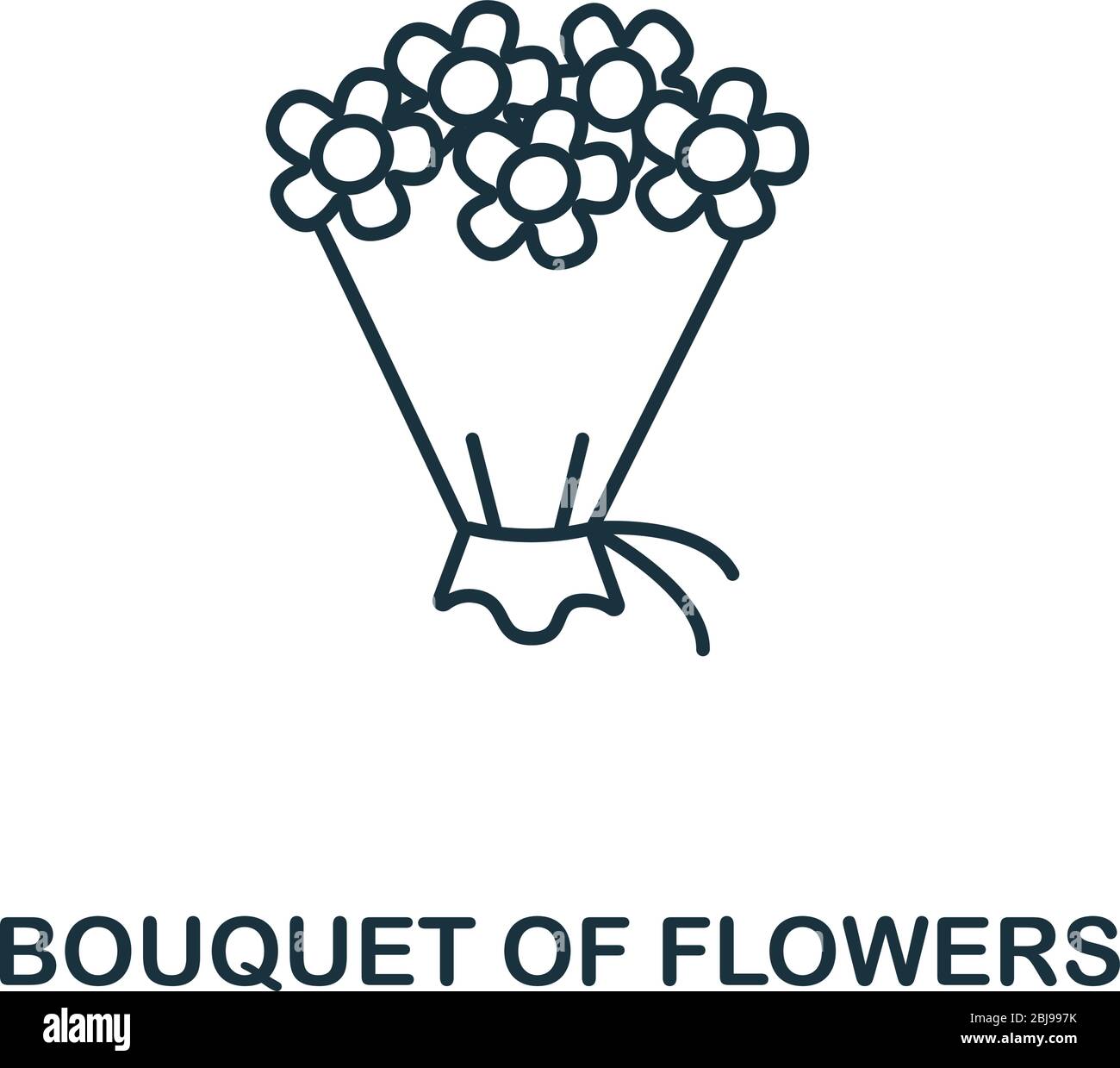 Bouquet Of Flowers icon from party collection. Simple line element ...