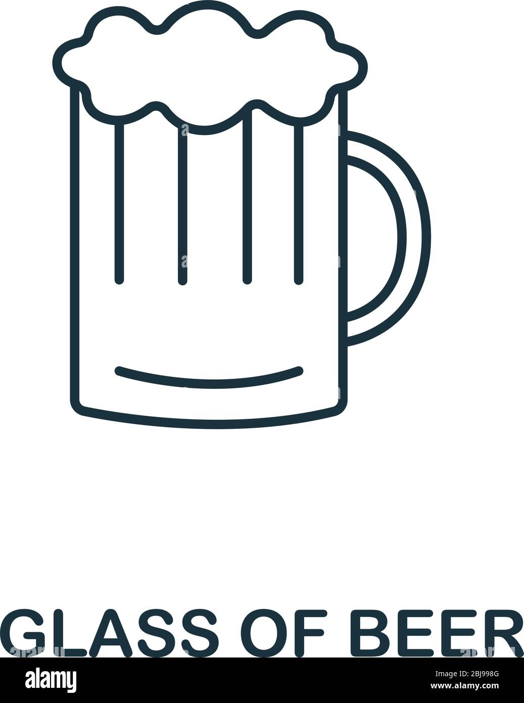 Glass Of Beer icon from party collection. Simple line element Glass Of ...