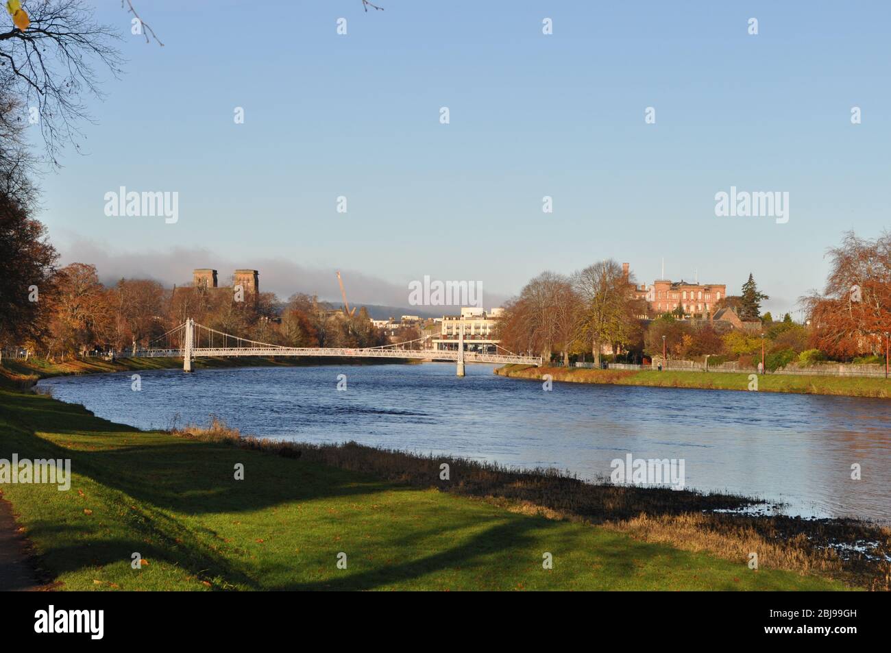 River Inver towards Greig Street bridge, Inverness, Highland Scotland ...
