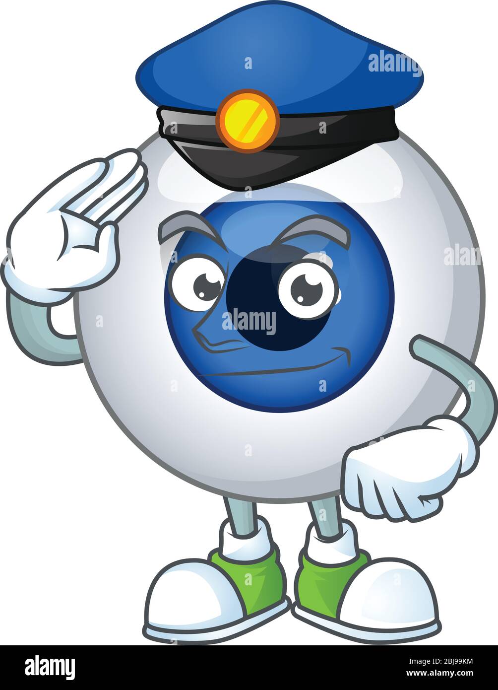 A dedicated Police officer of human eye ball mascot design style Stock ...