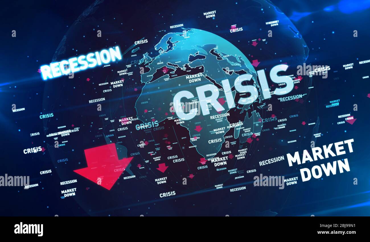 Financial crisis, global recession, stoks markets down and economy ...